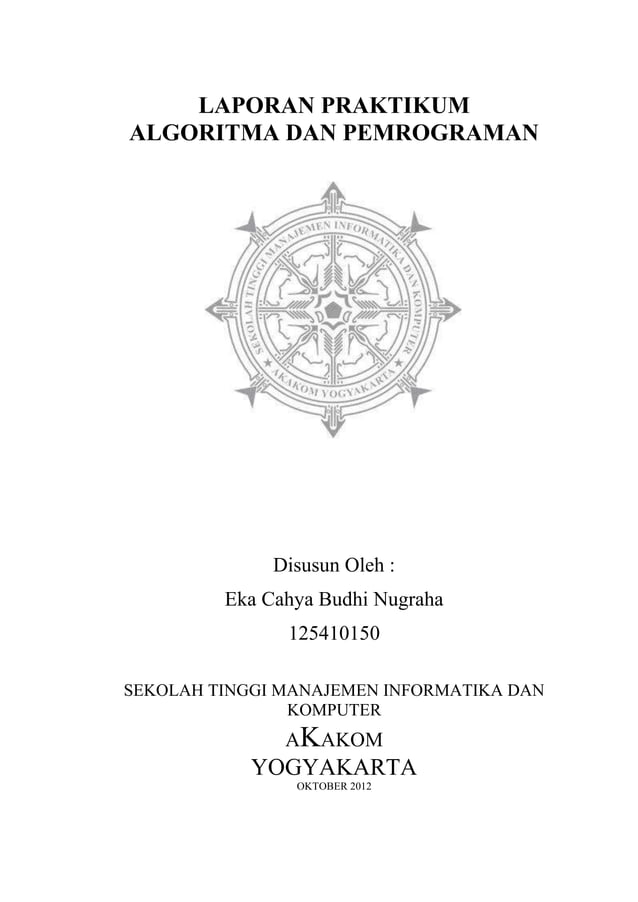 Laporan praktikum Algoritma dan Pemrograman pertemuan 12 | DOCX