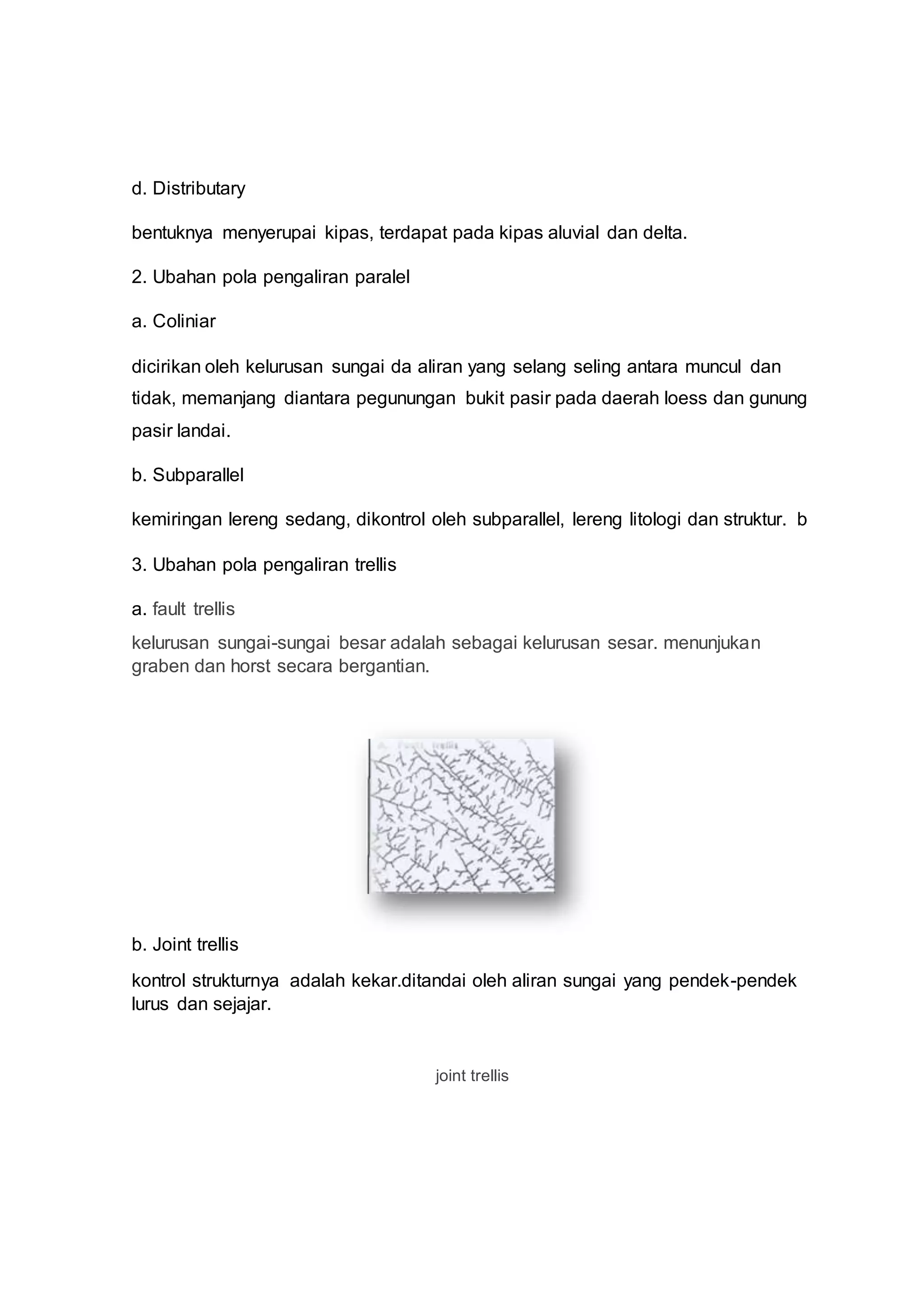 Laporan praktikum pola pengaliran | DOCX