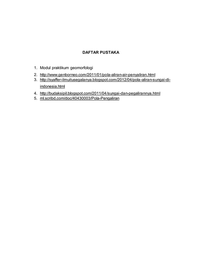 Laporan praktikum pola pengaliran | DOCX