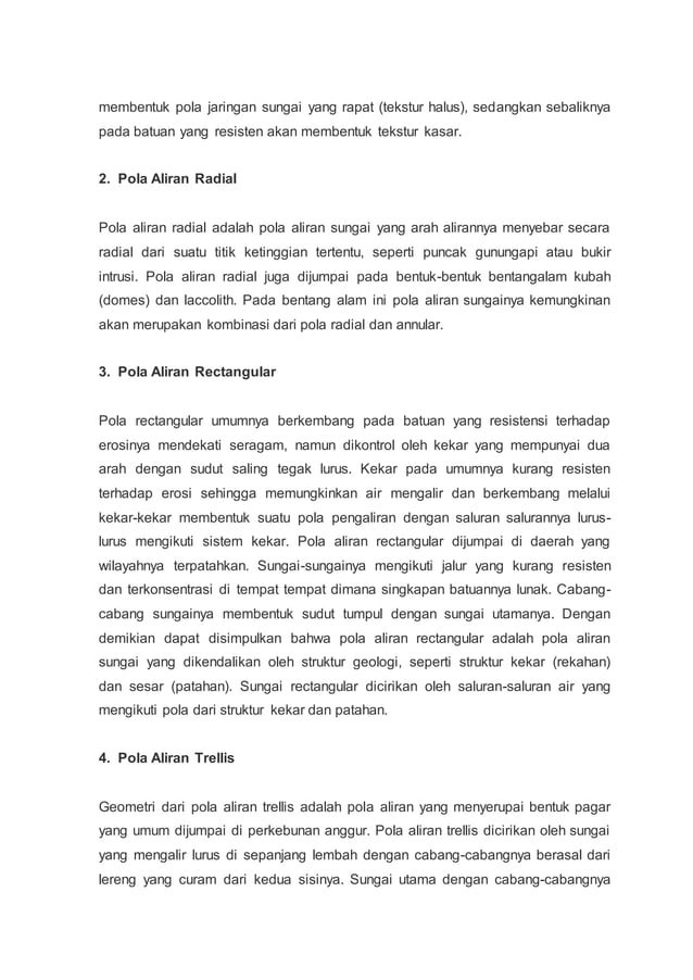 Laporan praktikum pola pengaliran | DOCX
