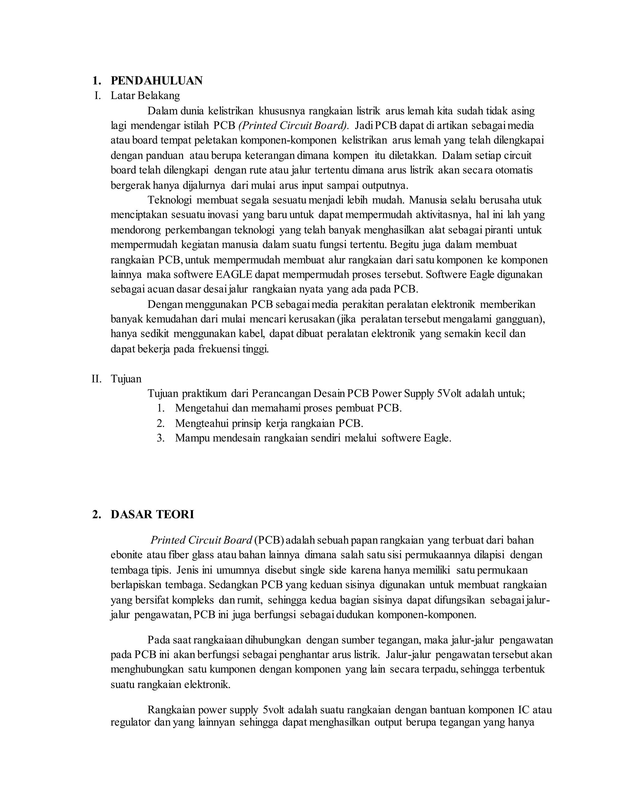 Laporan praktikum power supply 5 volt | DOCX