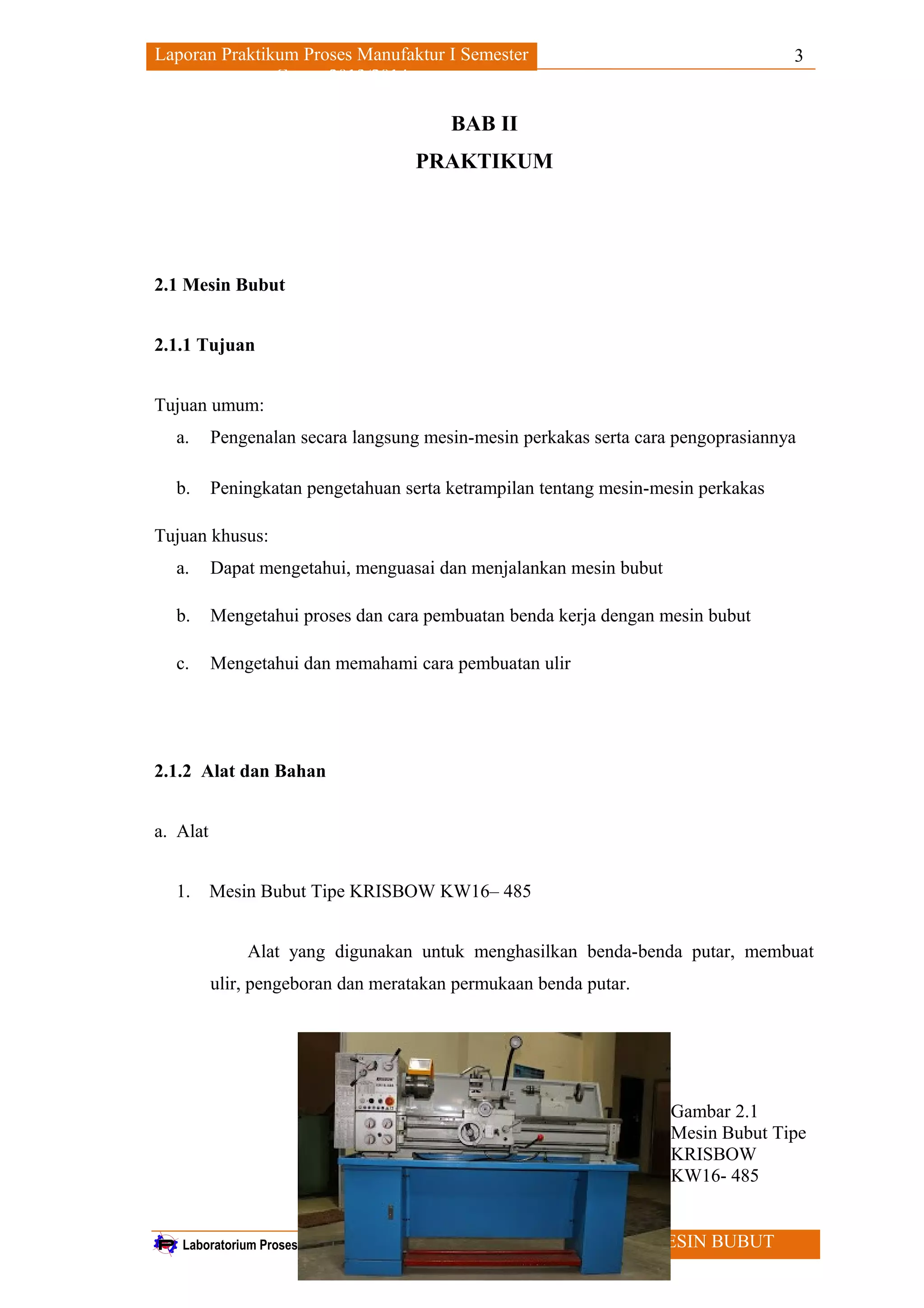 Laporan praktikum proses produksi | DOC