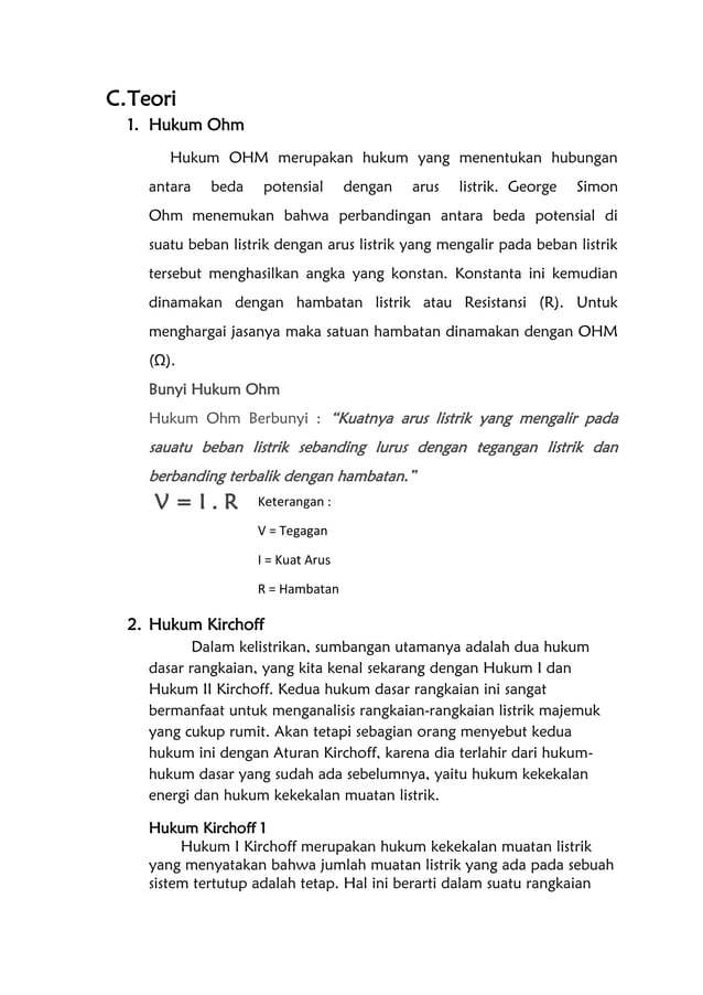Laporan praktikum rangkaian seri dan paralel | DOCX