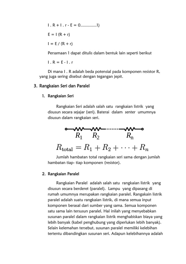 Laporan praktikum rangkaian seri dan paralel | DOCX