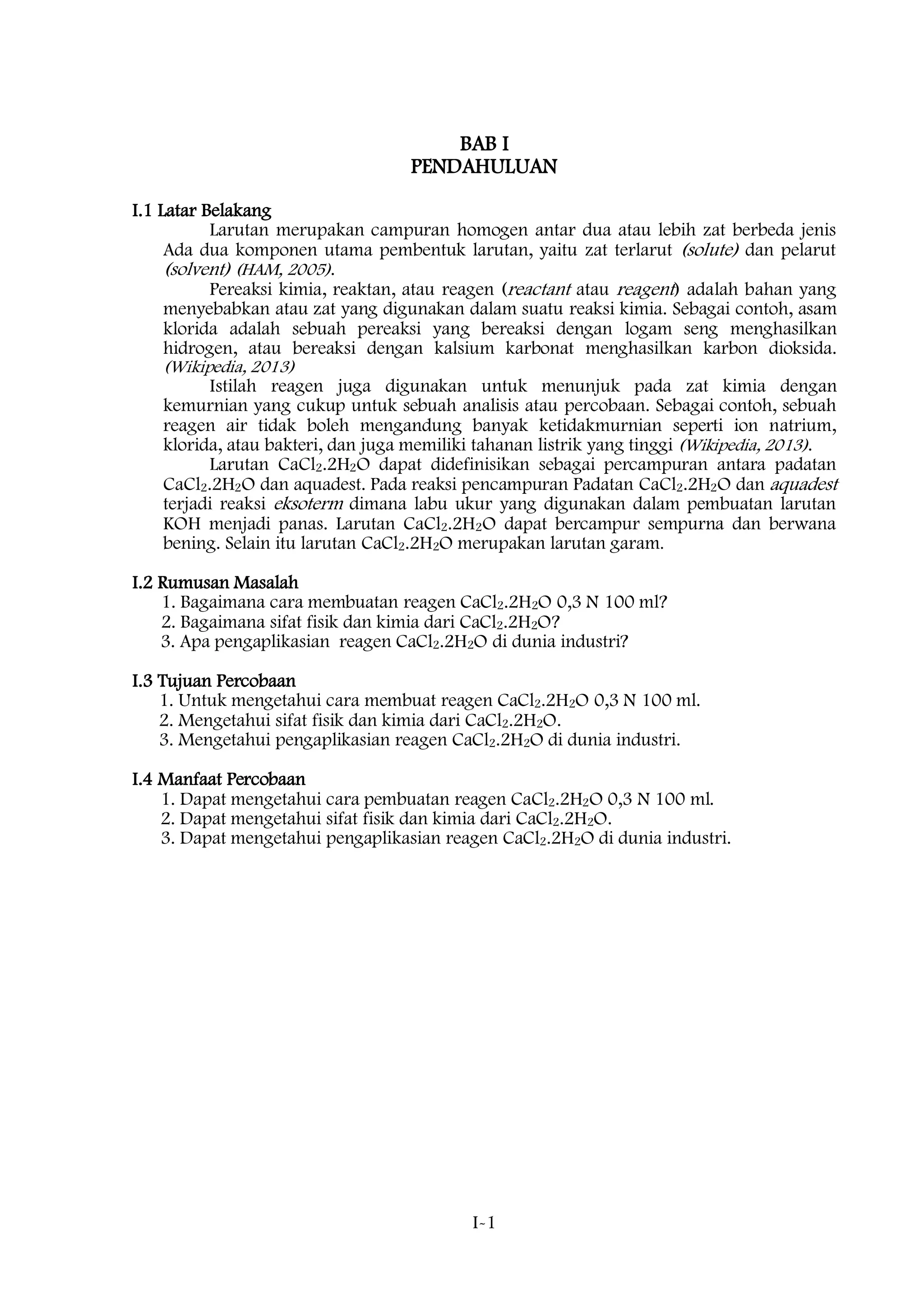 Laporan praktikum reagen | PDF
