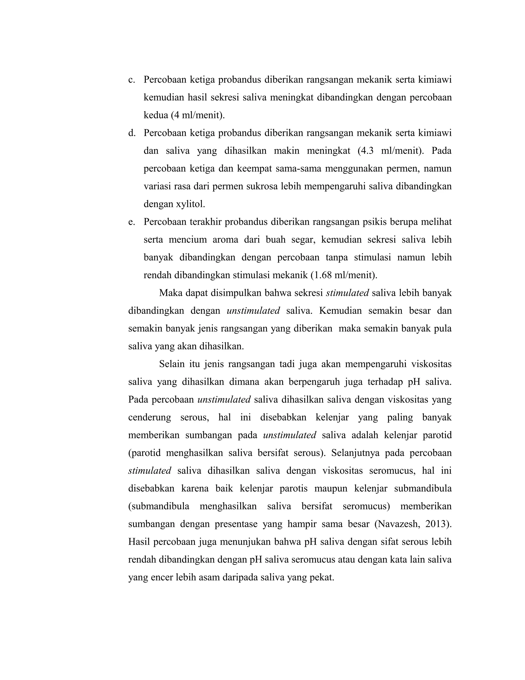 Laporan praktikum saliva | DOC