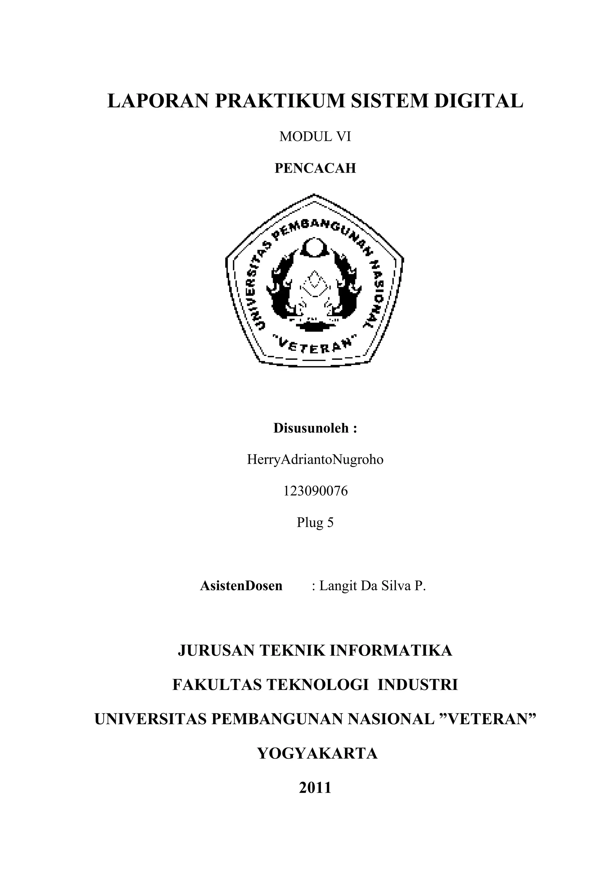 Laporan praktikum sistem digital bab 6 pencacah | PDF