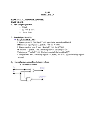 Laporan praktikum sistem digital bab 7 adder | DOCX