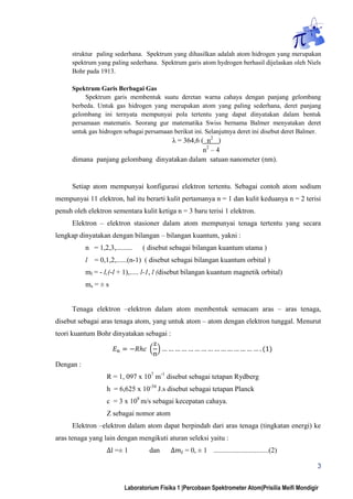 Laporan praktikum spektrometer atom | PDF