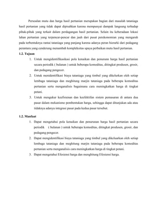 Laporan praktikum tataniaga pertanian | DOCX