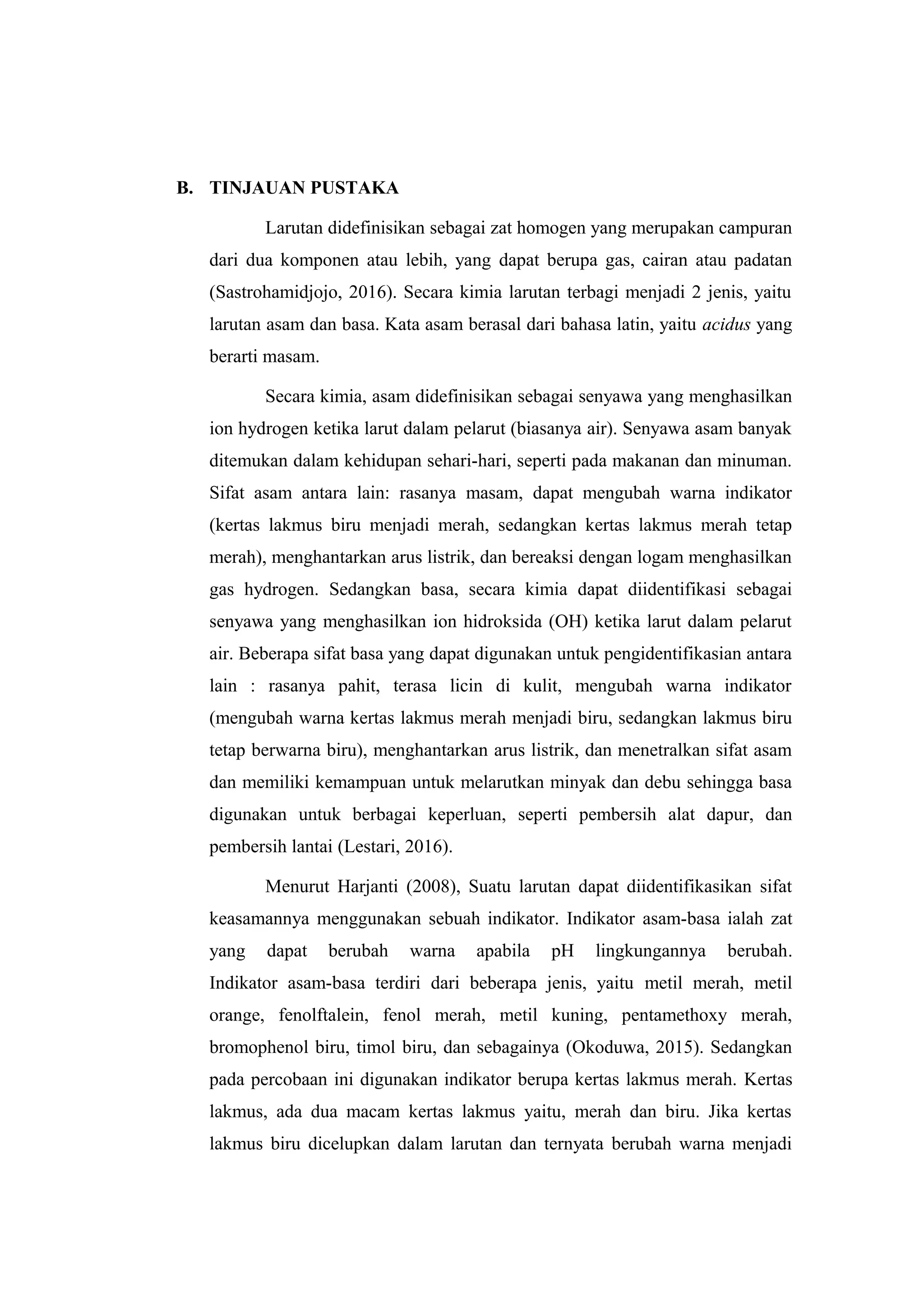Laporan praktikum teklab 1 asam basa | DOC