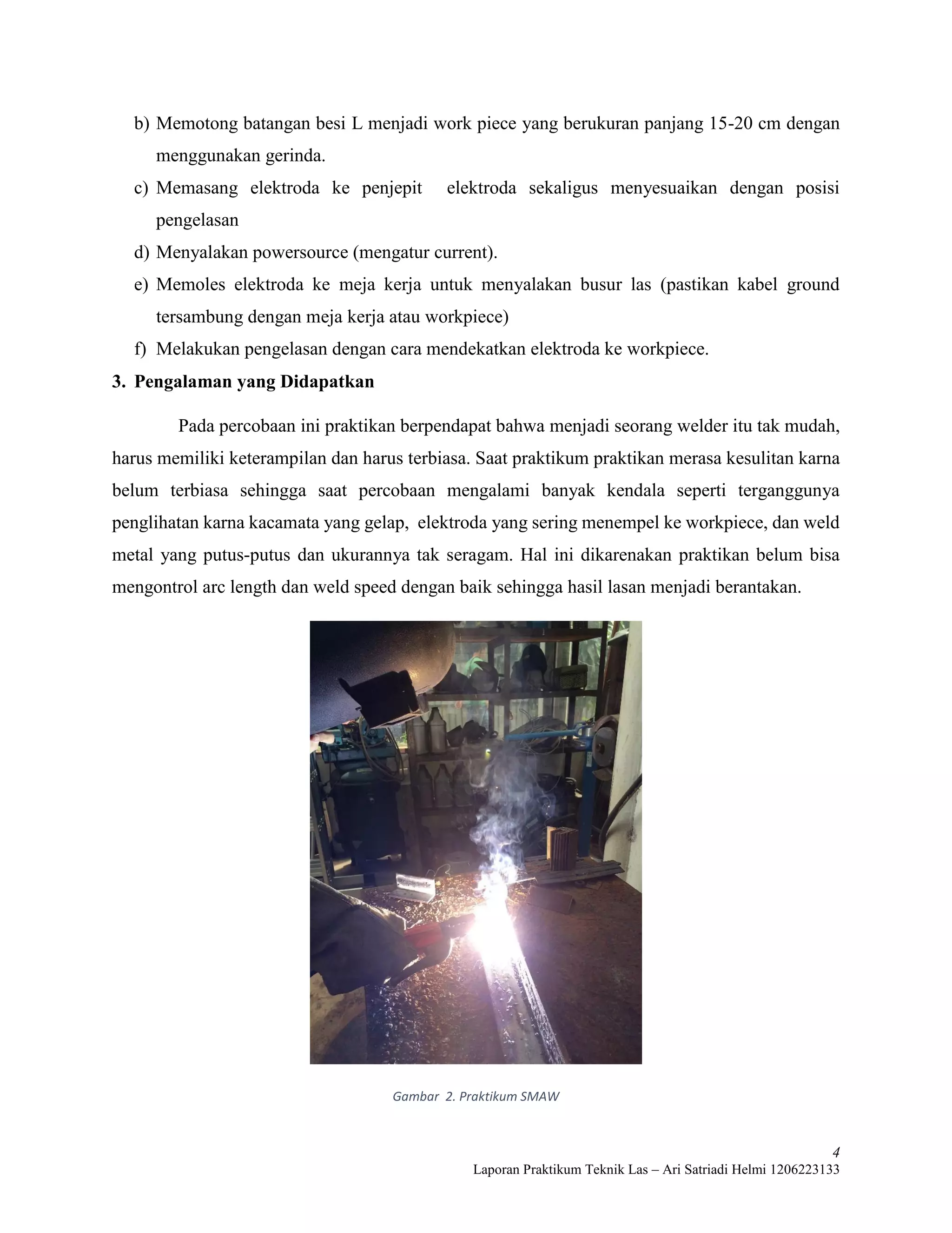 Laporan Praktikum Teknik Las Ari Satriadi Helmi (Teknik Mesin ...