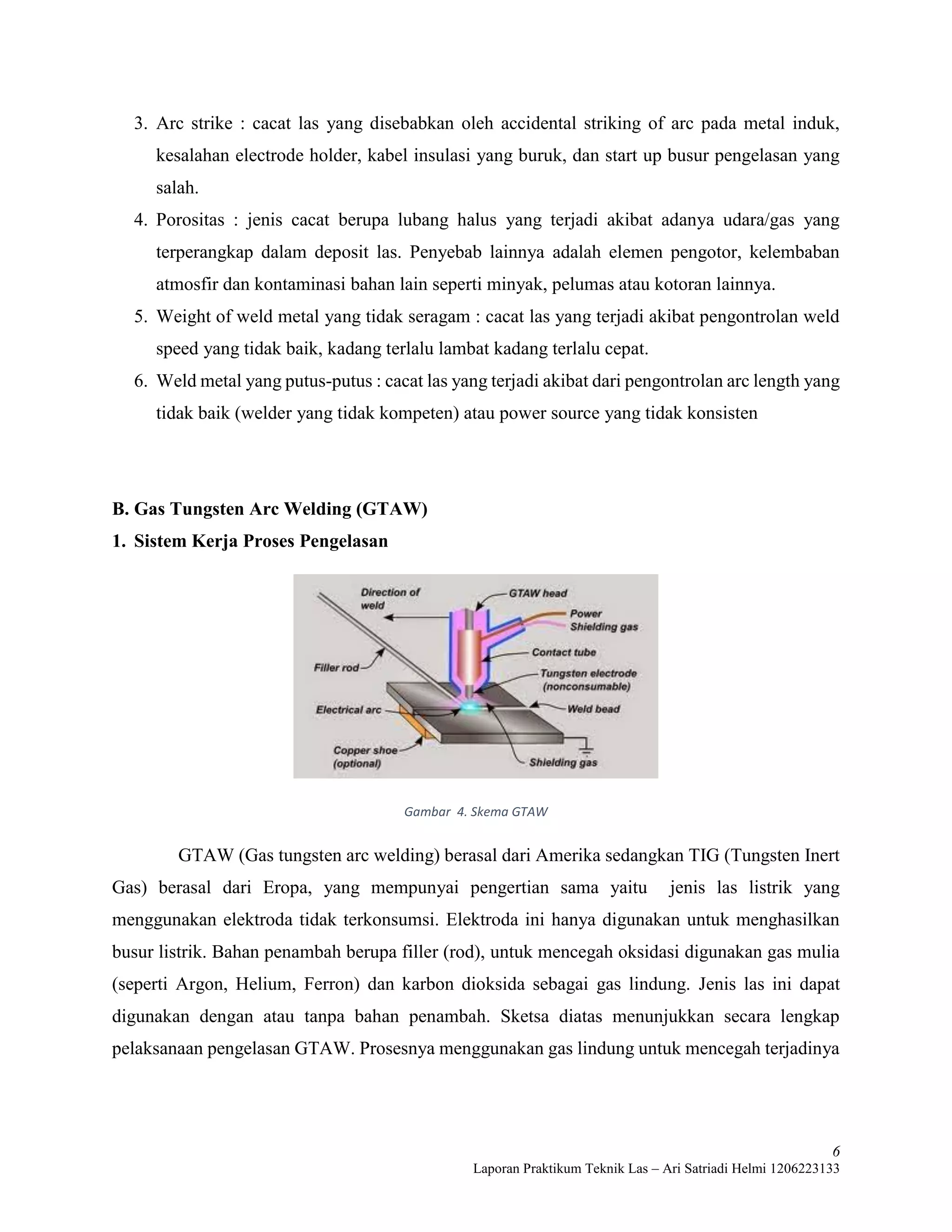 Laporan Praktikum Teknik Las Ari Satriadi Helmi (Teknik Mesin Universitas Indonesia) | PDF