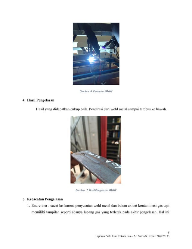 Laporan Praktikum Teknik Las Ari Satriadi Helmi (Teknik Mesin ...