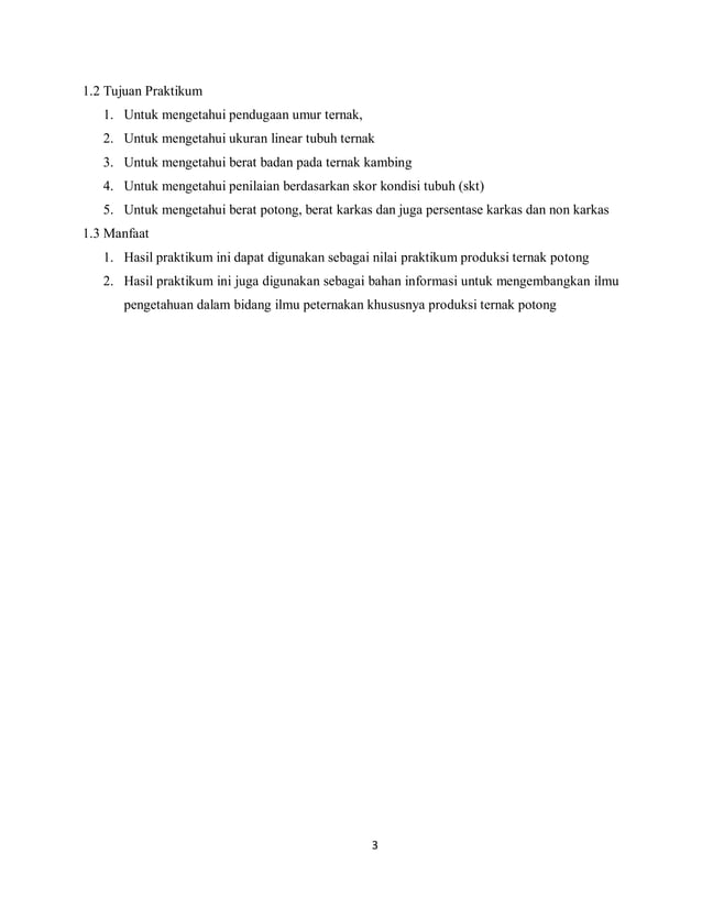 laporan praktikum ternak potong mey. pdf | PDF