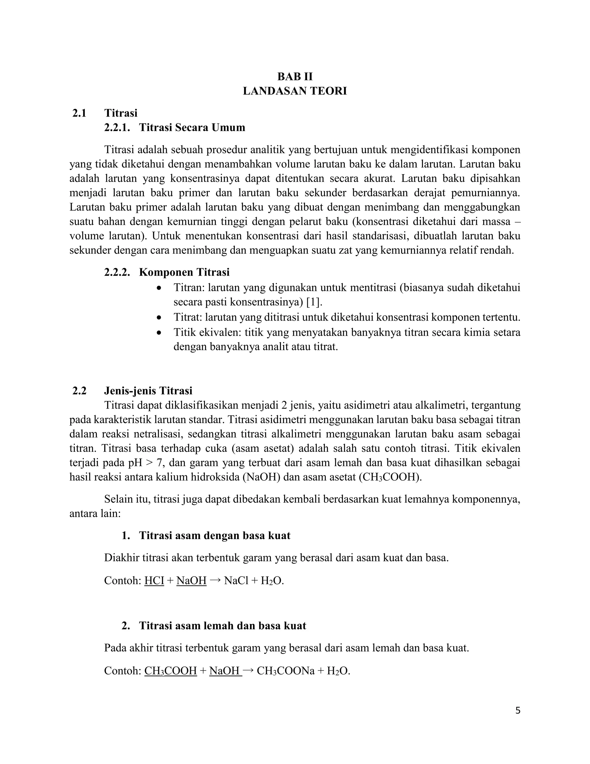 LAPORAN PRAKTIKUM TITRASI | PDF