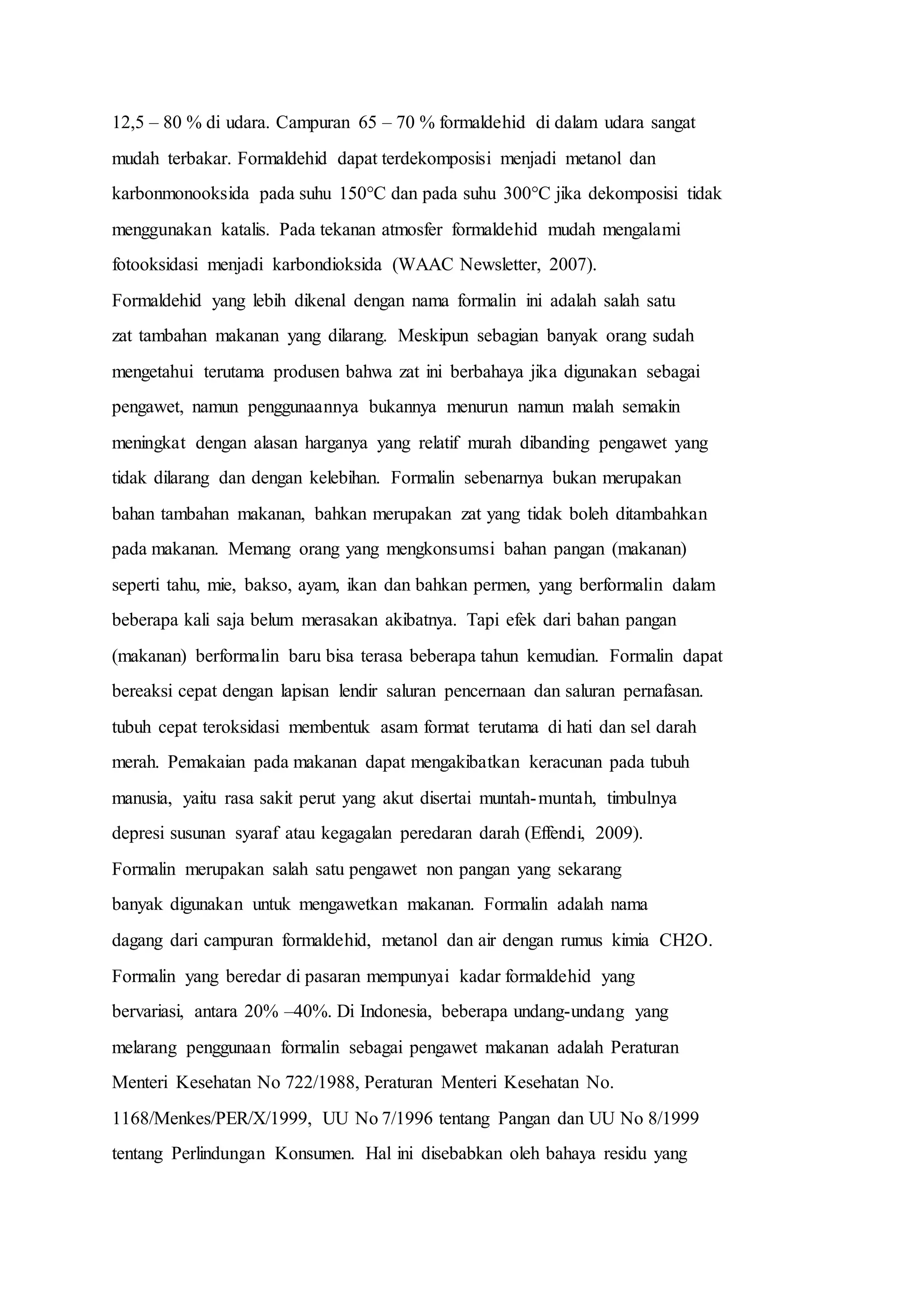 Laporan praktikum uji analisis formalin | DOCX