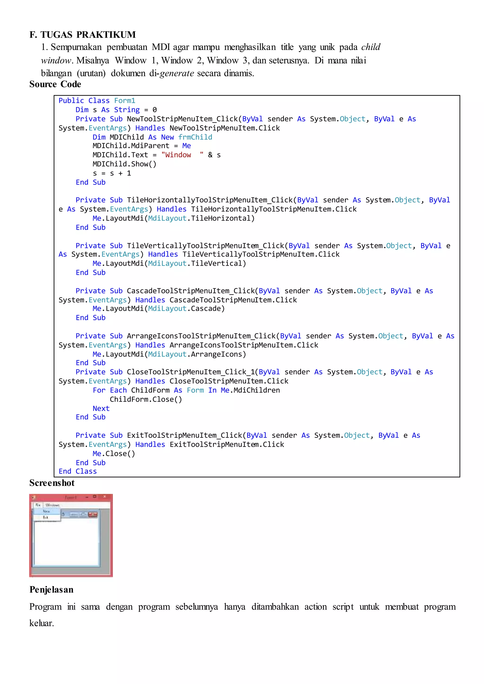 Laporan praktikum v visual basic | DOCX