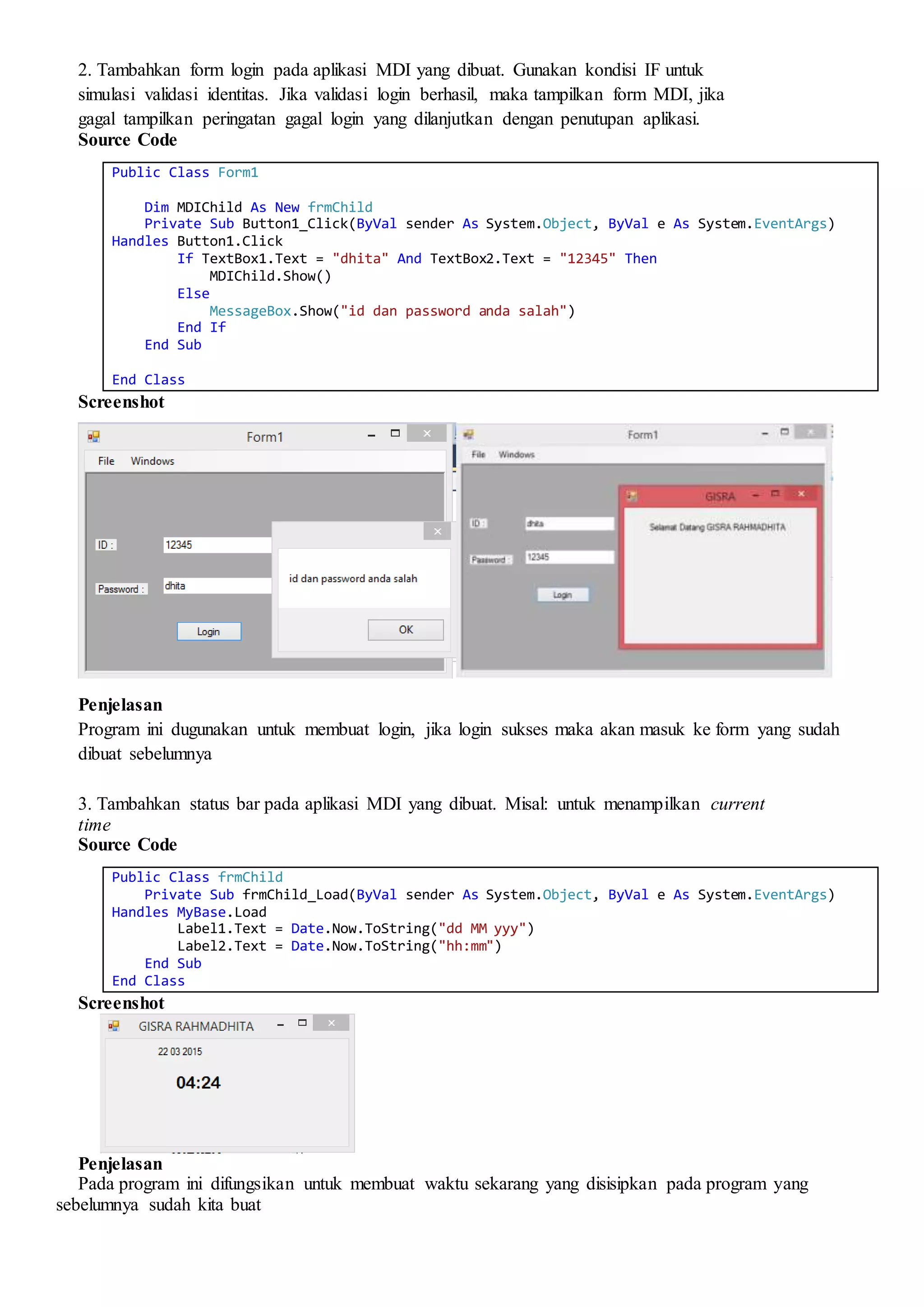 Laporan praktikum v visual basic | DOCX
