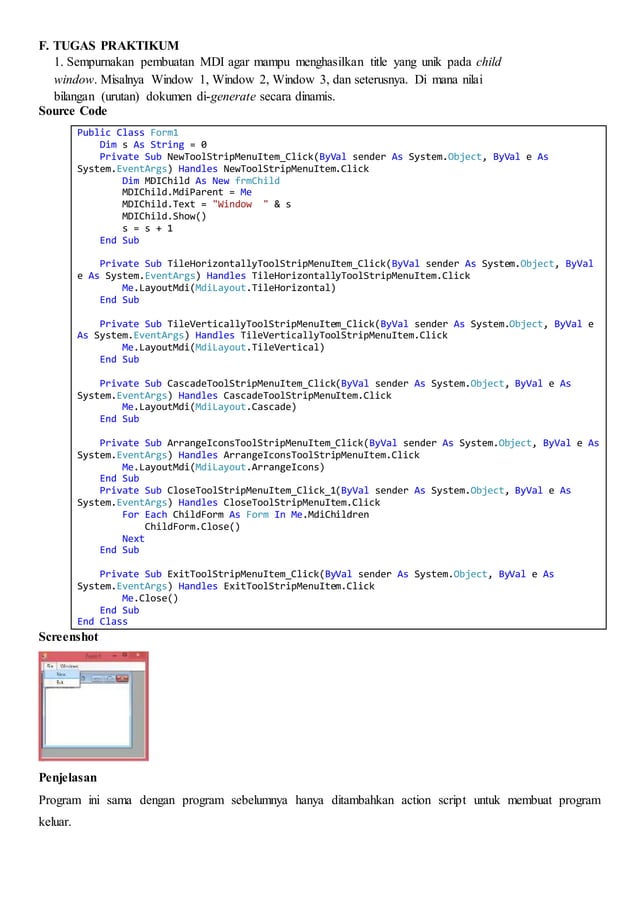 Laporan praktikum v visual basic | DOCX