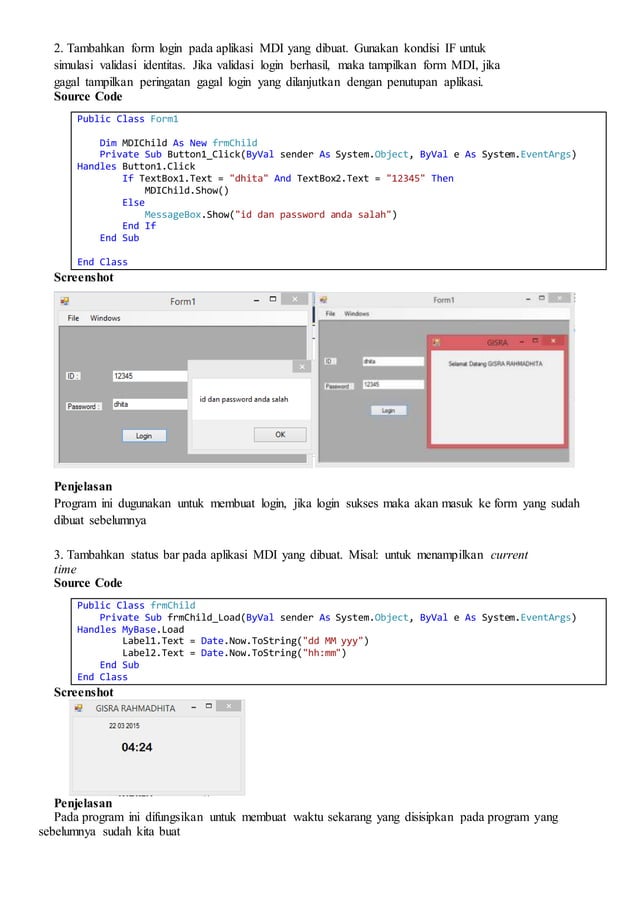 Laporan praktikum v visual basic | DOCX
