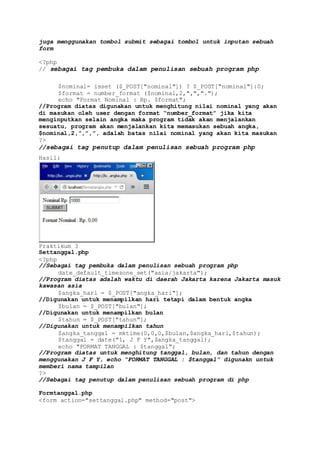 Laporan praktikum web ke 5 | DOCX