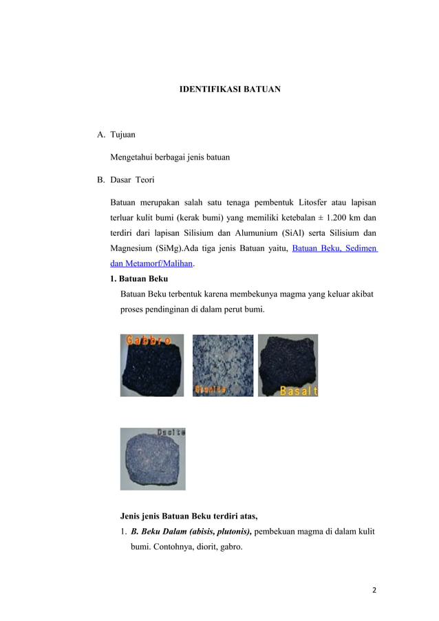 Laporan pratikum identifikasi batuan, tata surya, keranjang takakura dan pencemaran lingkungan | DOC