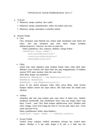 Laporan PBO pratikum 2 | DOCX