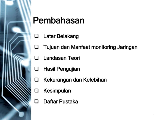 Monitoring jaringan komputer | PPTX