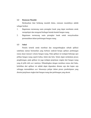 Desain dan Perancangan Aplikasi Menghitung Volume Bangun Ruang Berbasis ...
