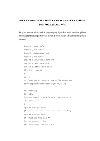 Laporan program browser | PDF