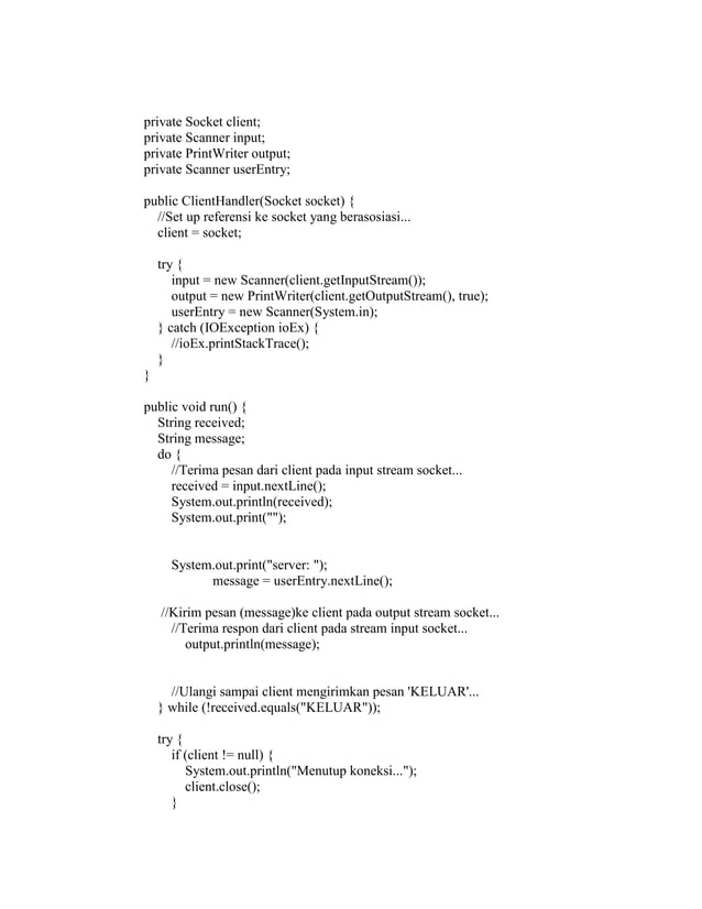 Laporan Program Chatting Client Server Pdf