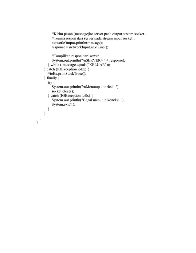 Laporan program chatting client server | PDF