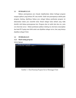 Laporan program chatting client server | PDF