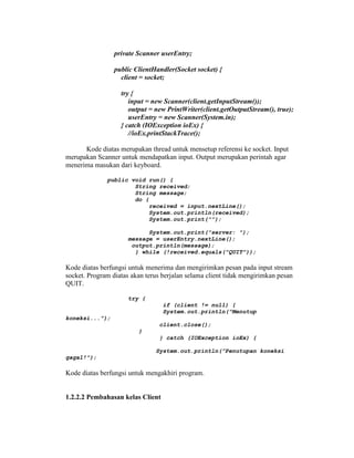 Membuat Aplikasi Chatting Client Server Dengan Pemrograman Java | PDF