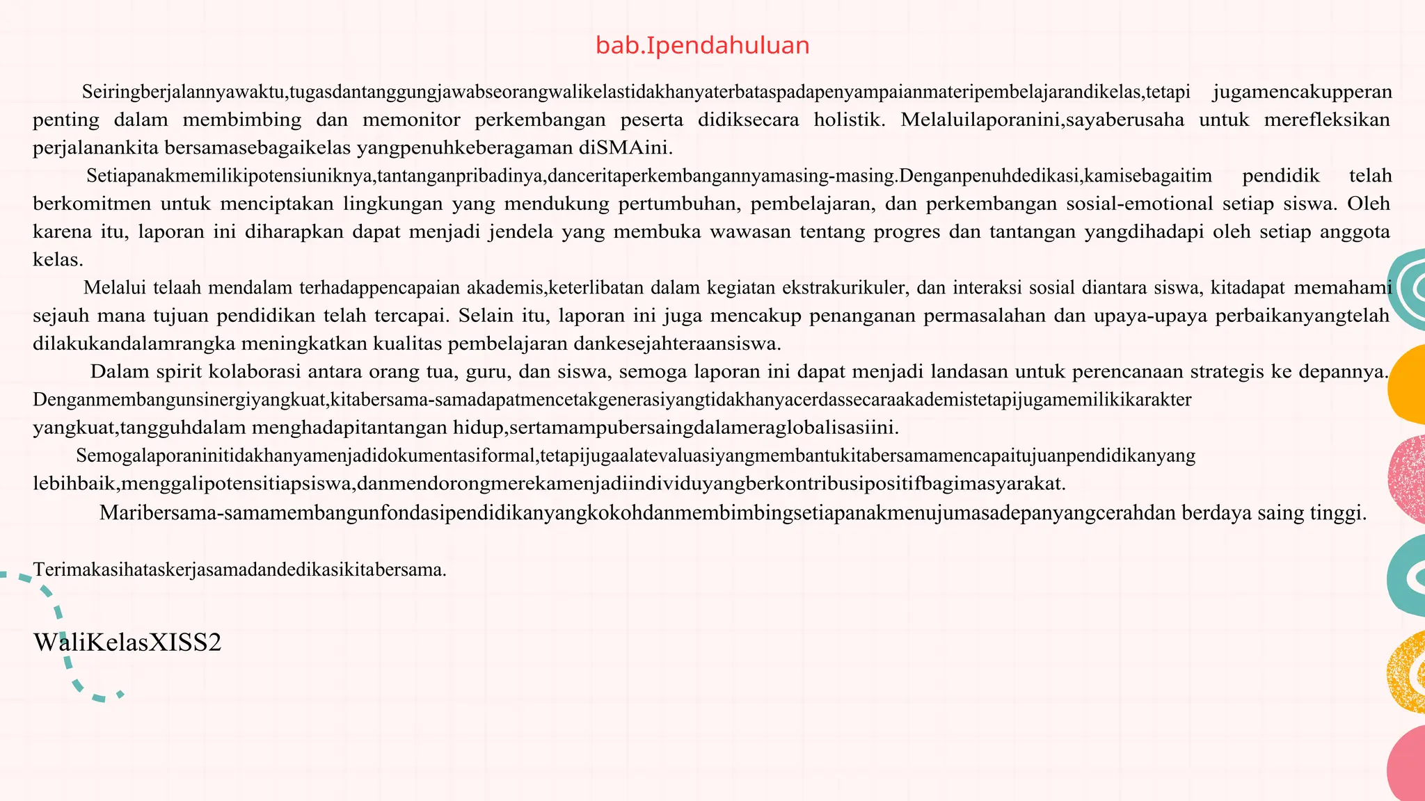 Laporan program kerja wali kelas x iis 2.doc