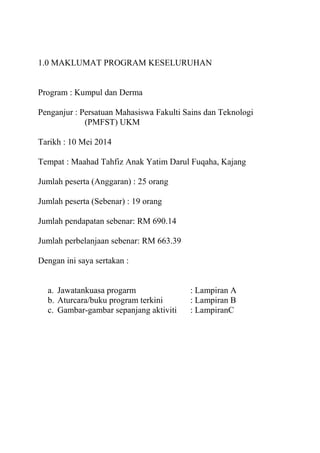 Laporan program keseluruhan | PDF
