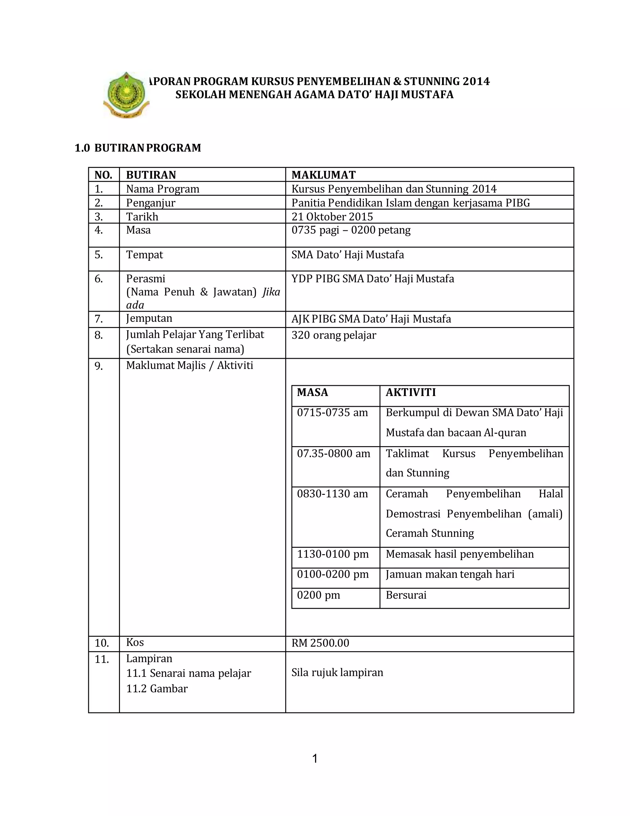 Laporan program kursus penyembelihan | PDF