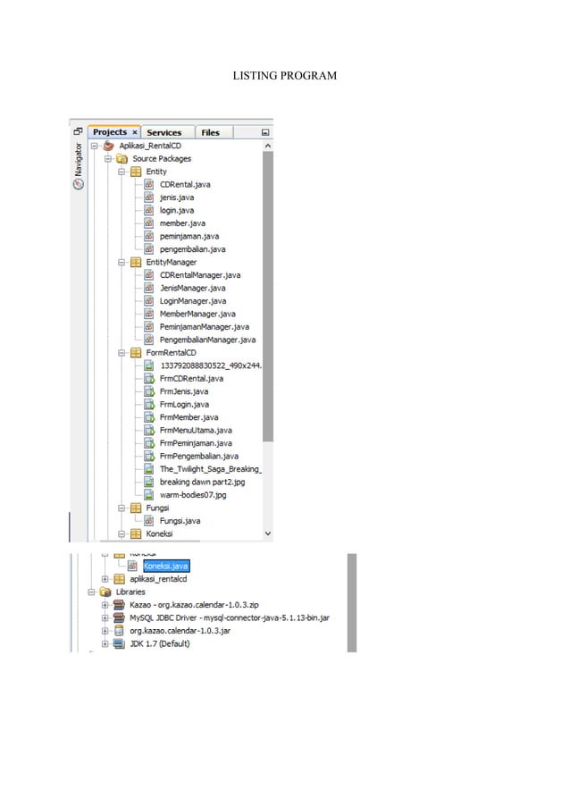 Laporan Final Project - Aplikasi Sistem Informasi Rental CD - Netbeans | PDF