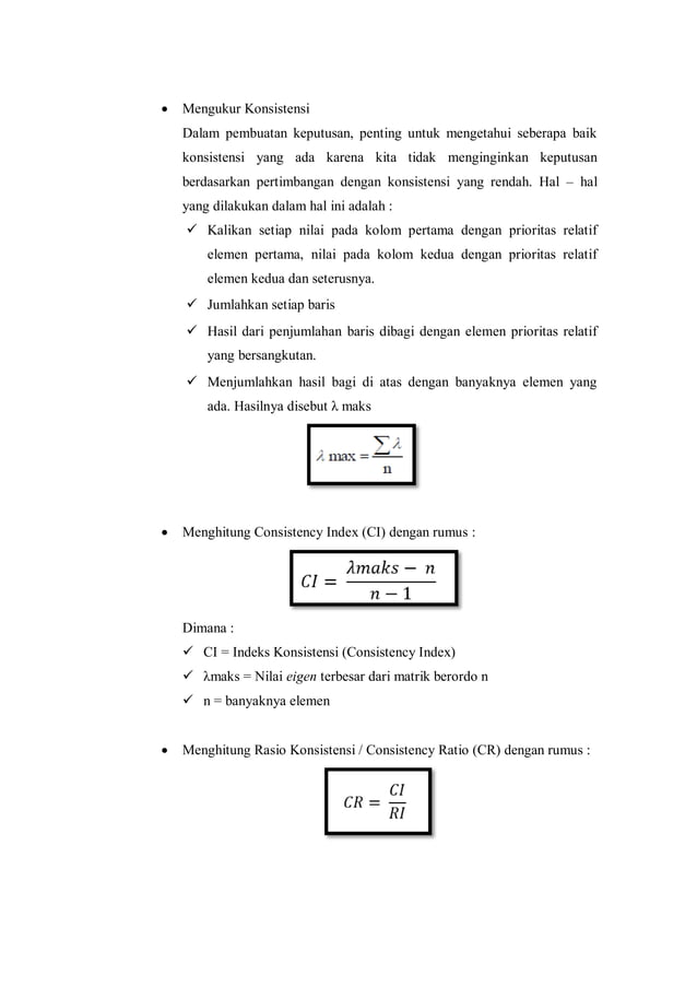 Laporan Sistem Pendukung Keputusan (DSS) Menggunakan Metode AHP | PDF