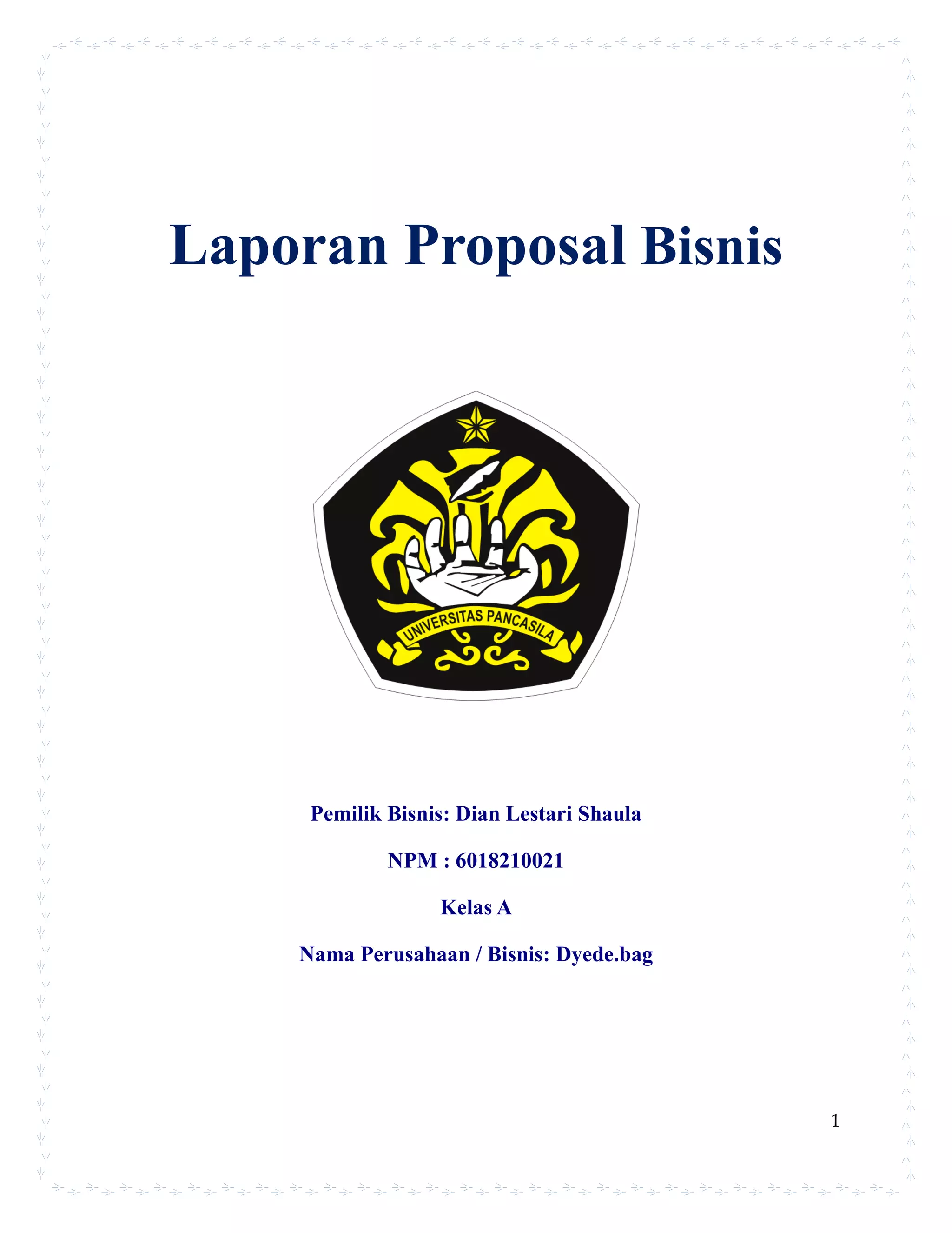 Laporan Proposal Bisnis | PDF