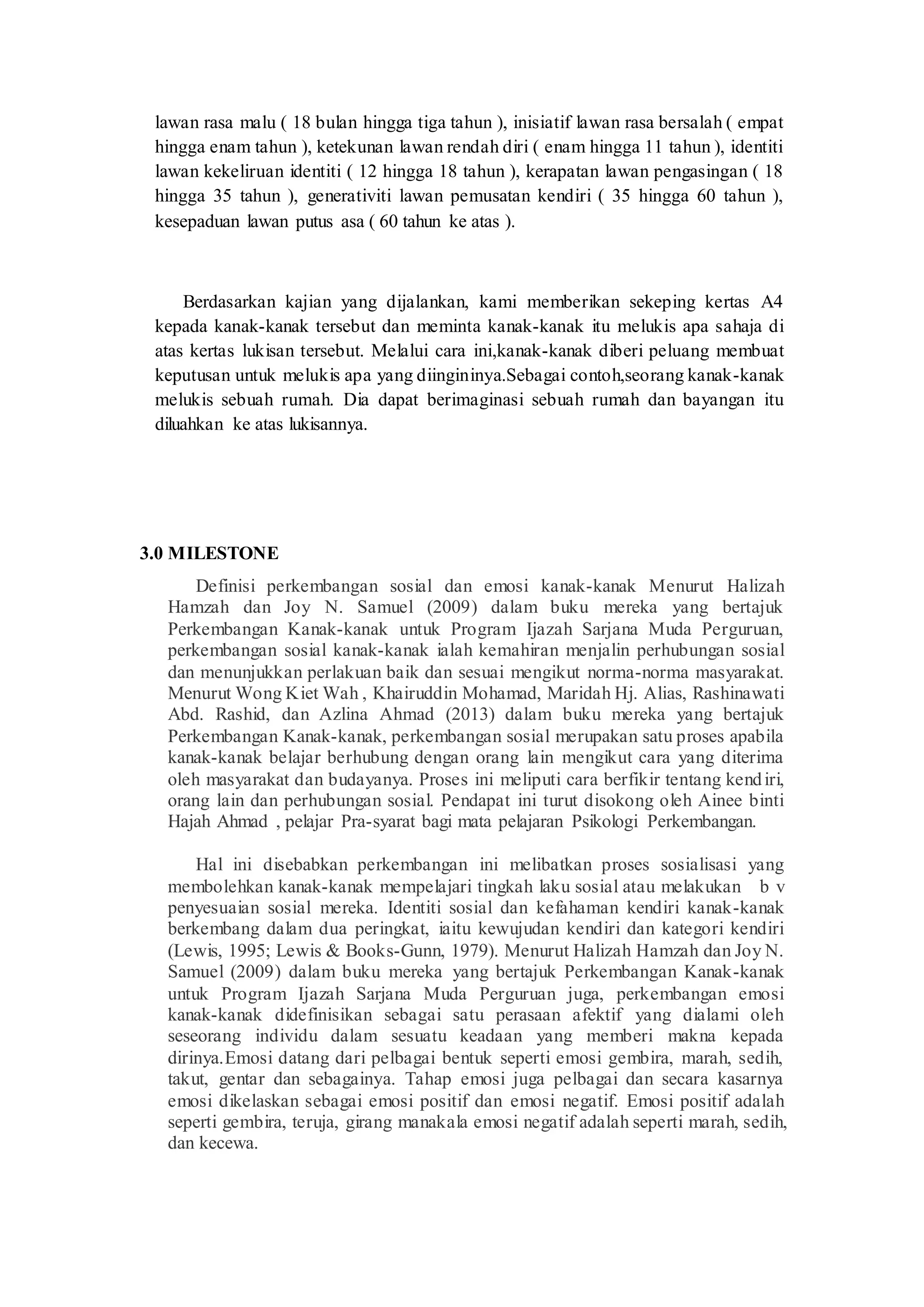 Laporan psikolog perkembangan | DOCX