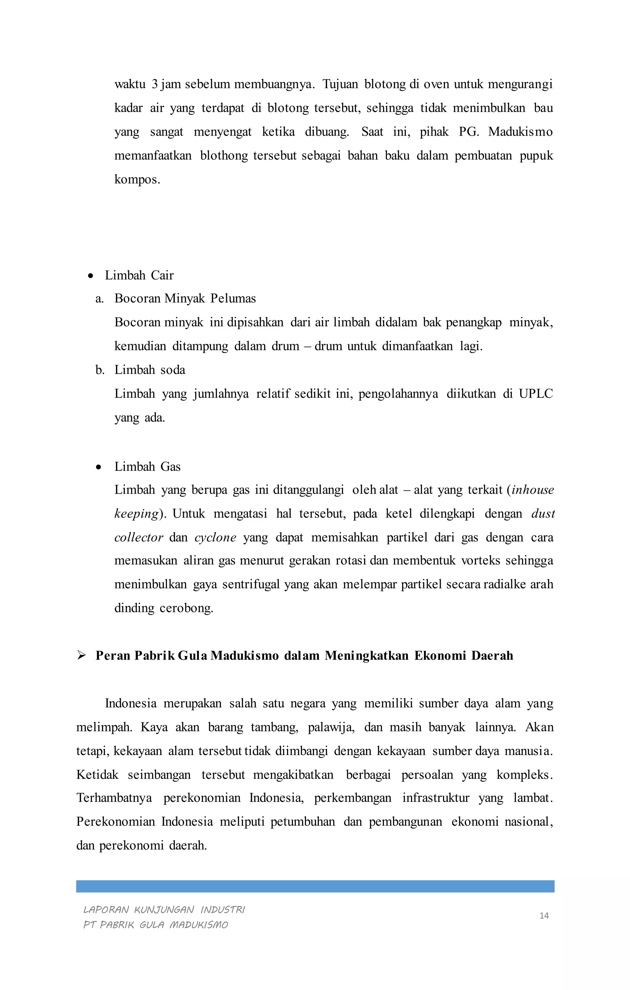 Laporan Kunjungan Industri PT Madu Kismo Magelang | DOCX