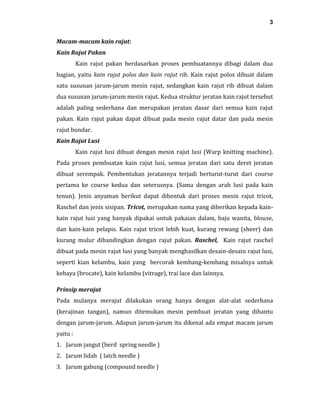 Laporan rajut zhie | PDF