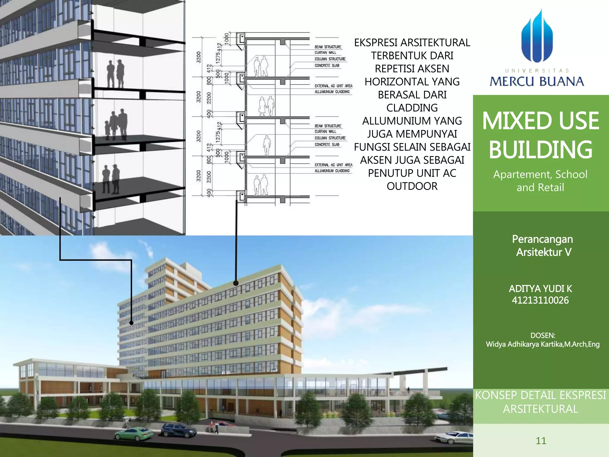 MIXED USED BUILDING (APARTEMENT & SCHOOL) | PPTX