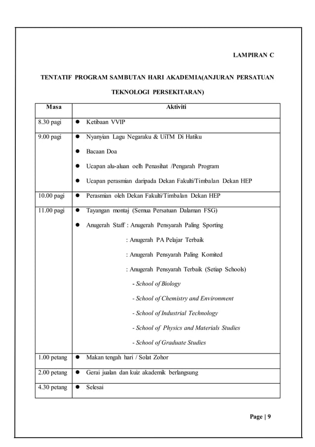 Laporan rasmi hari akademia new 1 | DOC