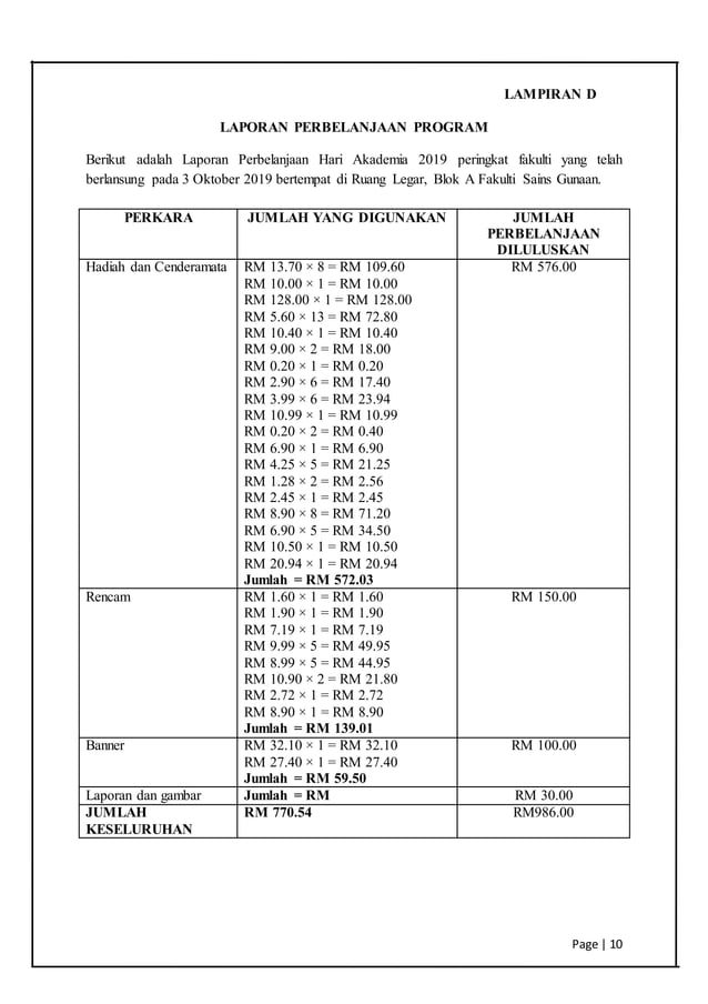 Laporan rasmi hari akademia new 1 | DOC