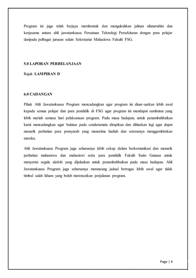 Laporan rasmi hari akademia new 1 | DOC