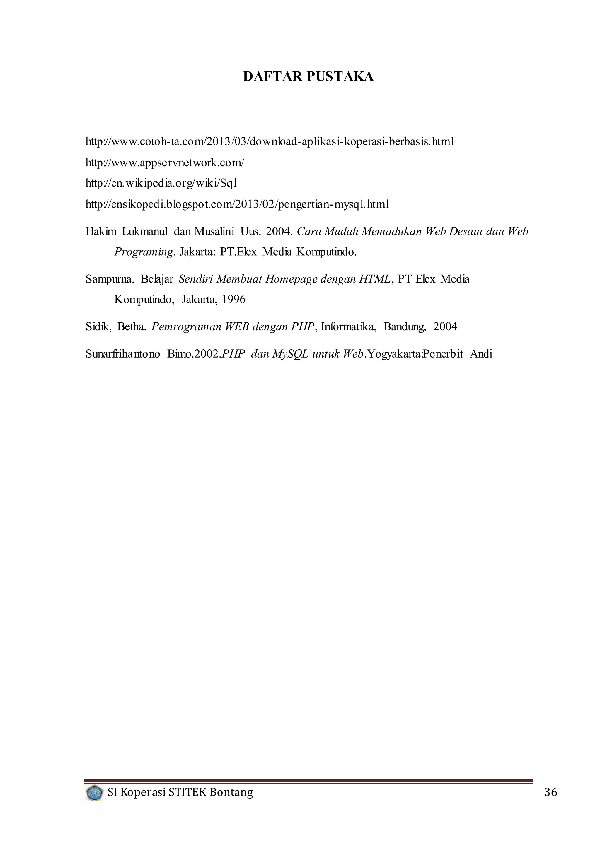 laporan praktikum rekayasa software php dan mysql | DOC