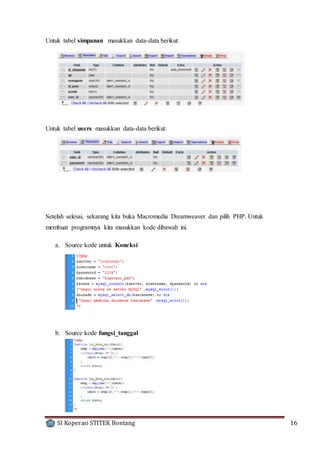 laporan praktikum rekayasa software php dan mysql | DOC